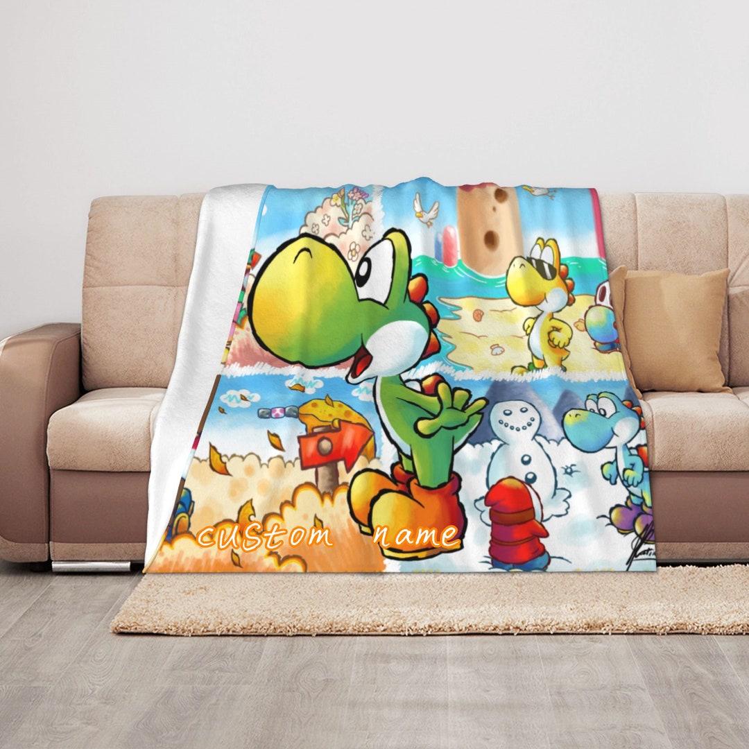 Yoshi Custom Name Blanket Baby Girl Boy Blankets Throw Personalized ...