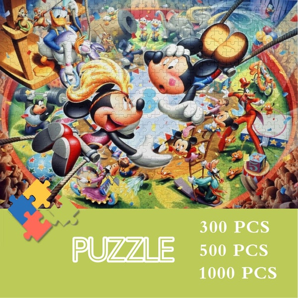 Mickey Mouse Wooden Puzzle - Etsy