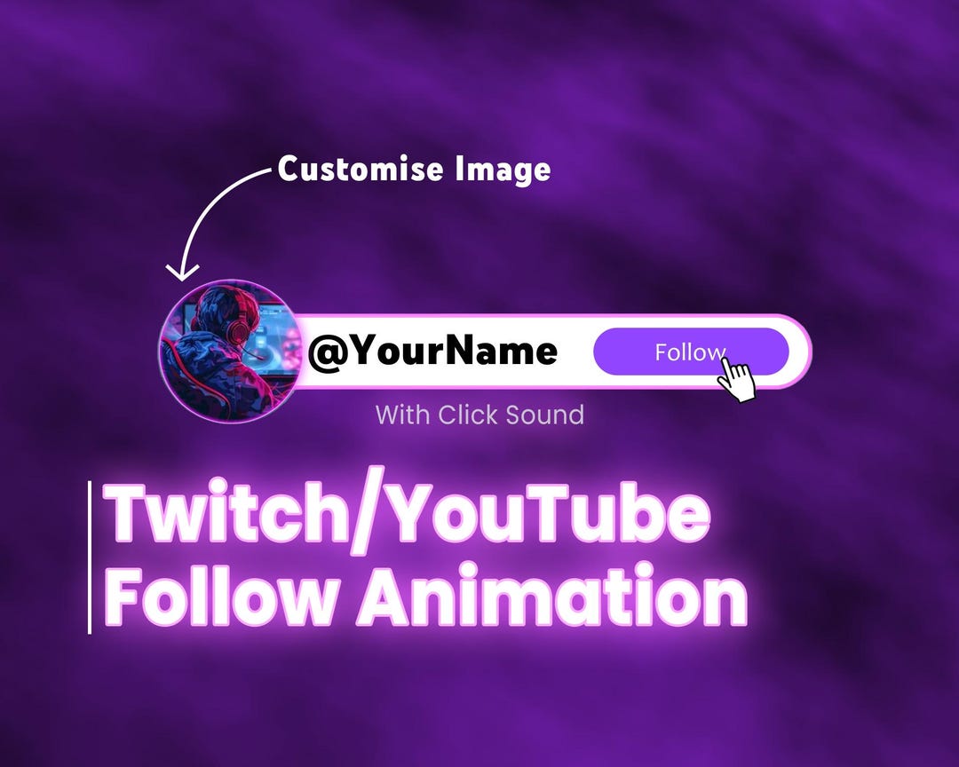 Twitch Follow Button Custom Animation, Youtube Subscribe Button Intro ...