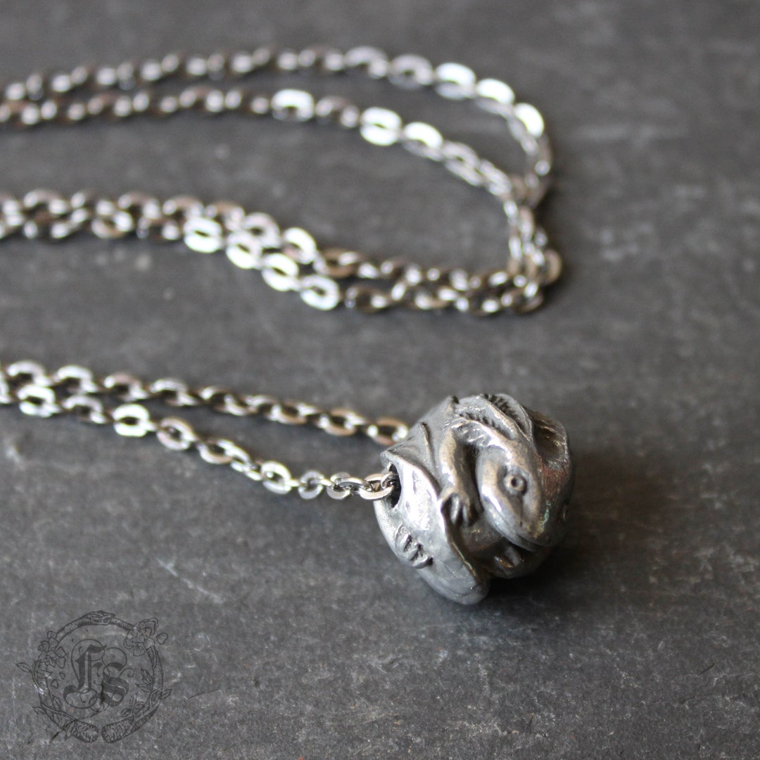 Axolotl Pendant Necklace in Pewter. - Etsy