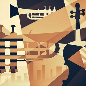 Abstract Musical Instruments Wallpaper | Luxury Modern Wall Decor ...