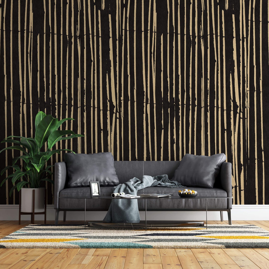 Abstract Bamboo Sticks Wallpaper | Luxury Modern Wall Decor | Textured ...