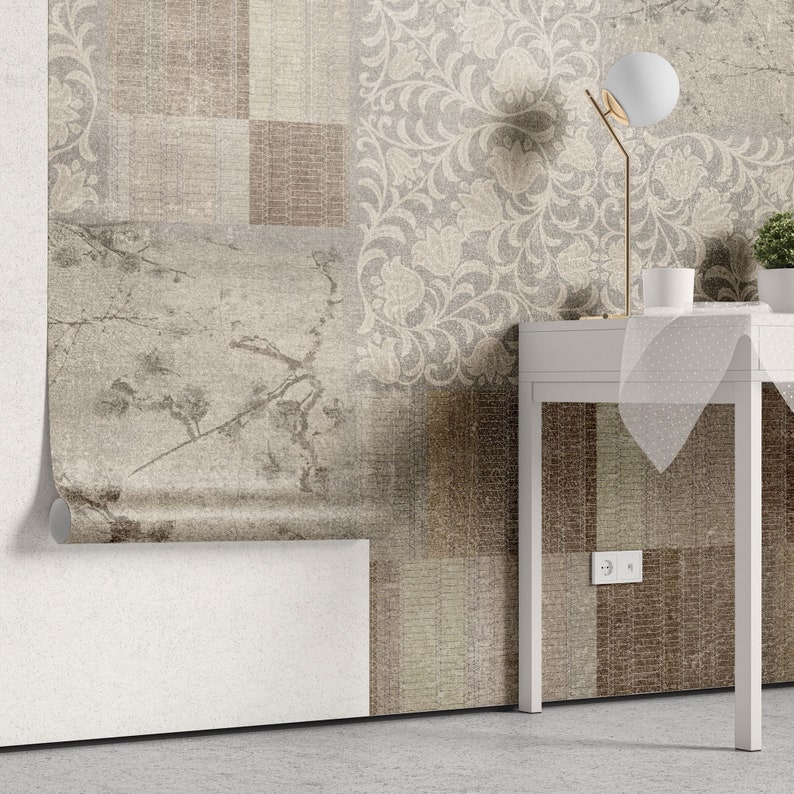 Vintage Abstract Design Wallpaper | Luxury Modern Wall Decor | Textured ...