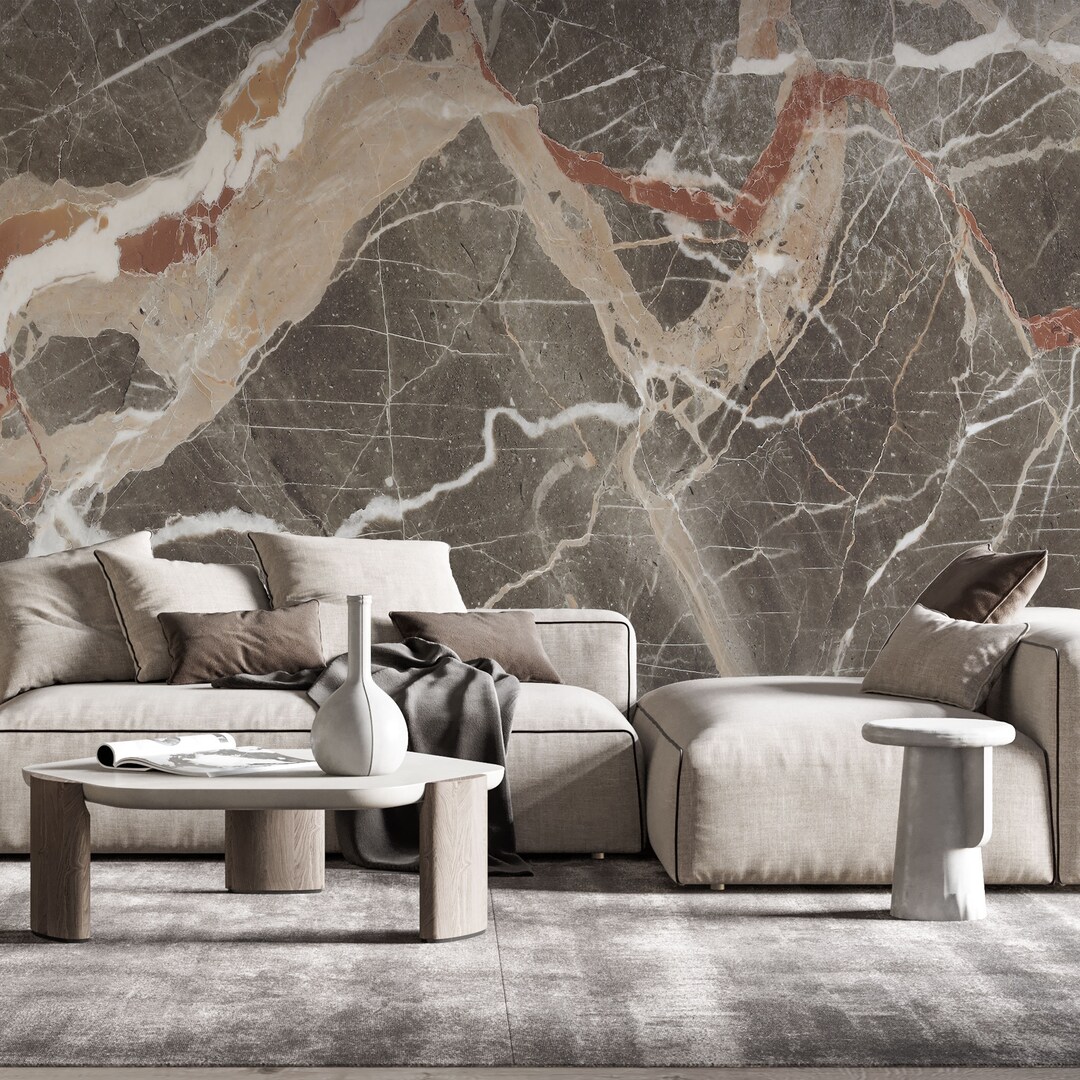 Brown Red Stone Marble Texture Wallpaper | Luxury Modern Stone Wall ...