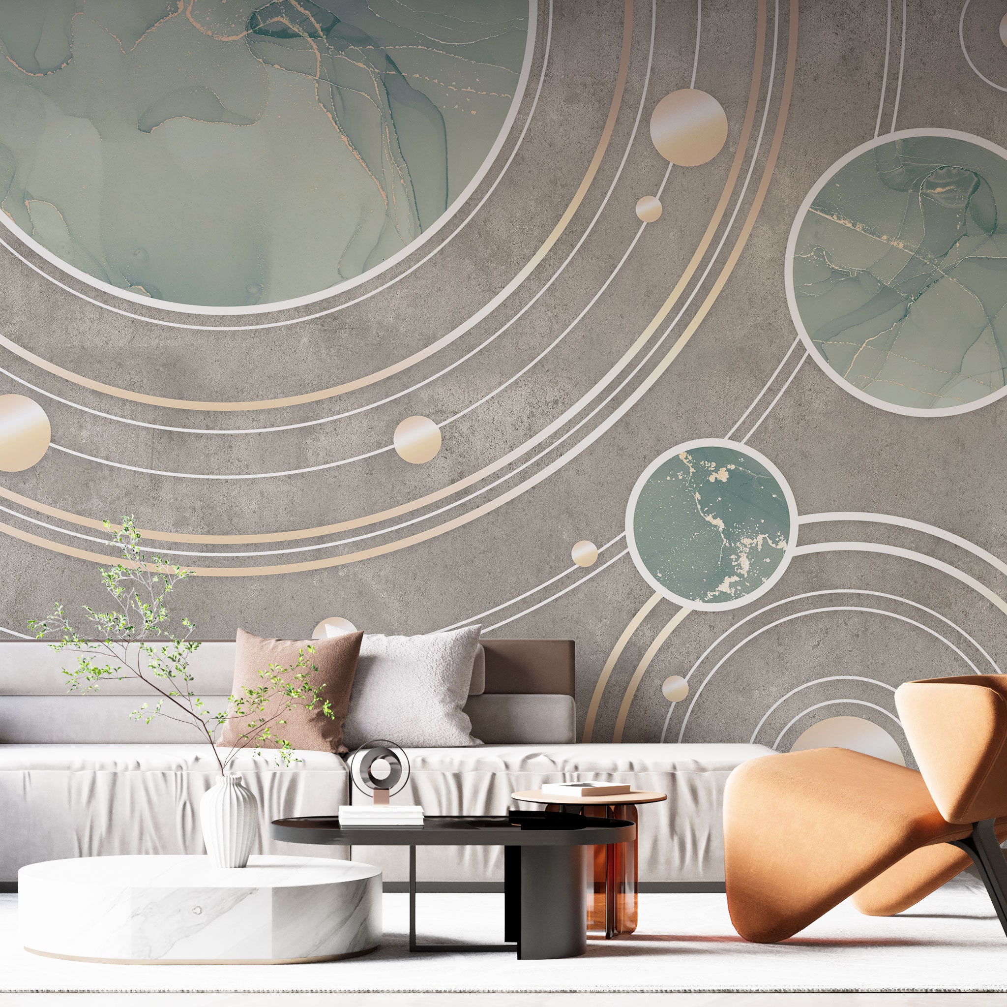 Marble Solar System Stone Texture Wallpaper | Luxury Modern Wall Deco ...