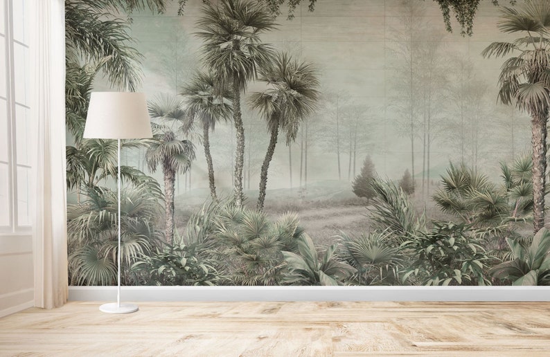 Sepia Tropical Jungle Wallpaper | Luxury Modern Wall Decor | Nature ...
