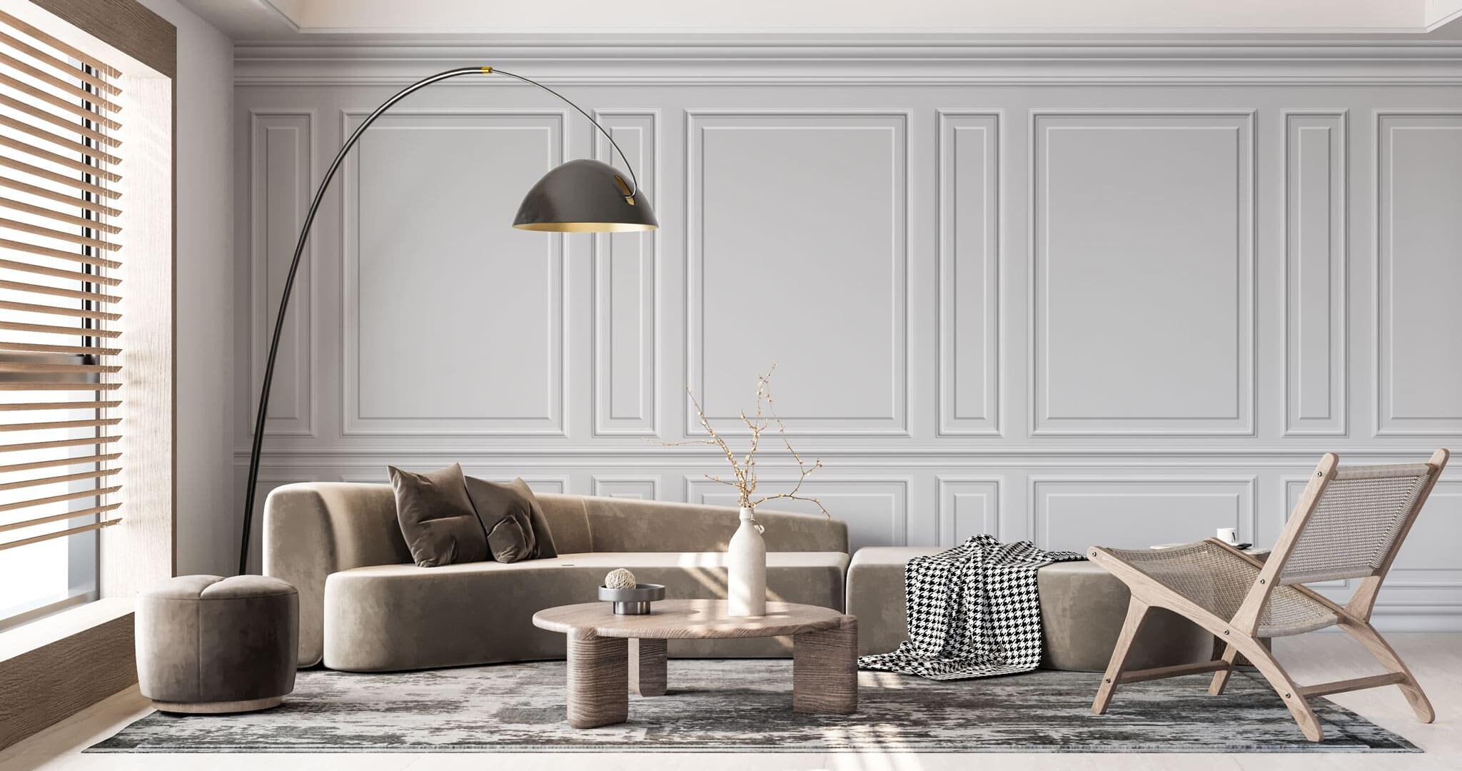 White Wall Luxury Boiserie Wood Panels Wallpaper Antique Baroque ...