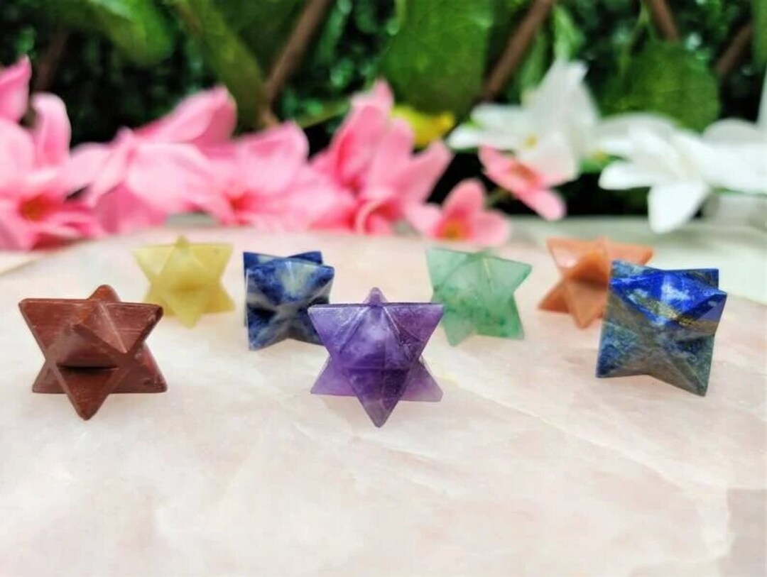 Hand Cut Seven Chakra Merkaba Star/chakra Bonded Merkaba Star/8 Point ...