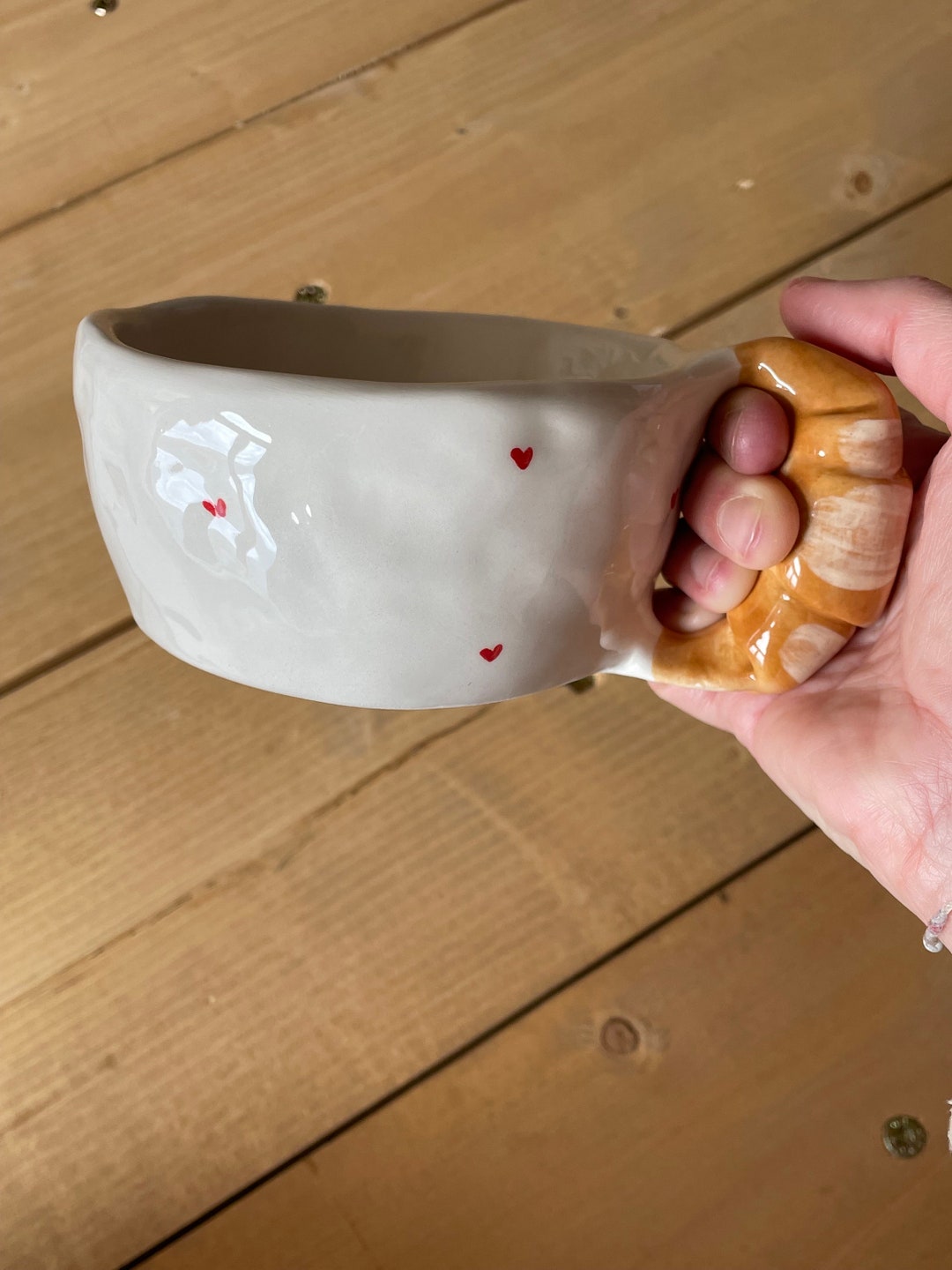 Cornetto Handmade Pottery Mug, Handmade Croissant Mug, Croissant Cup ...