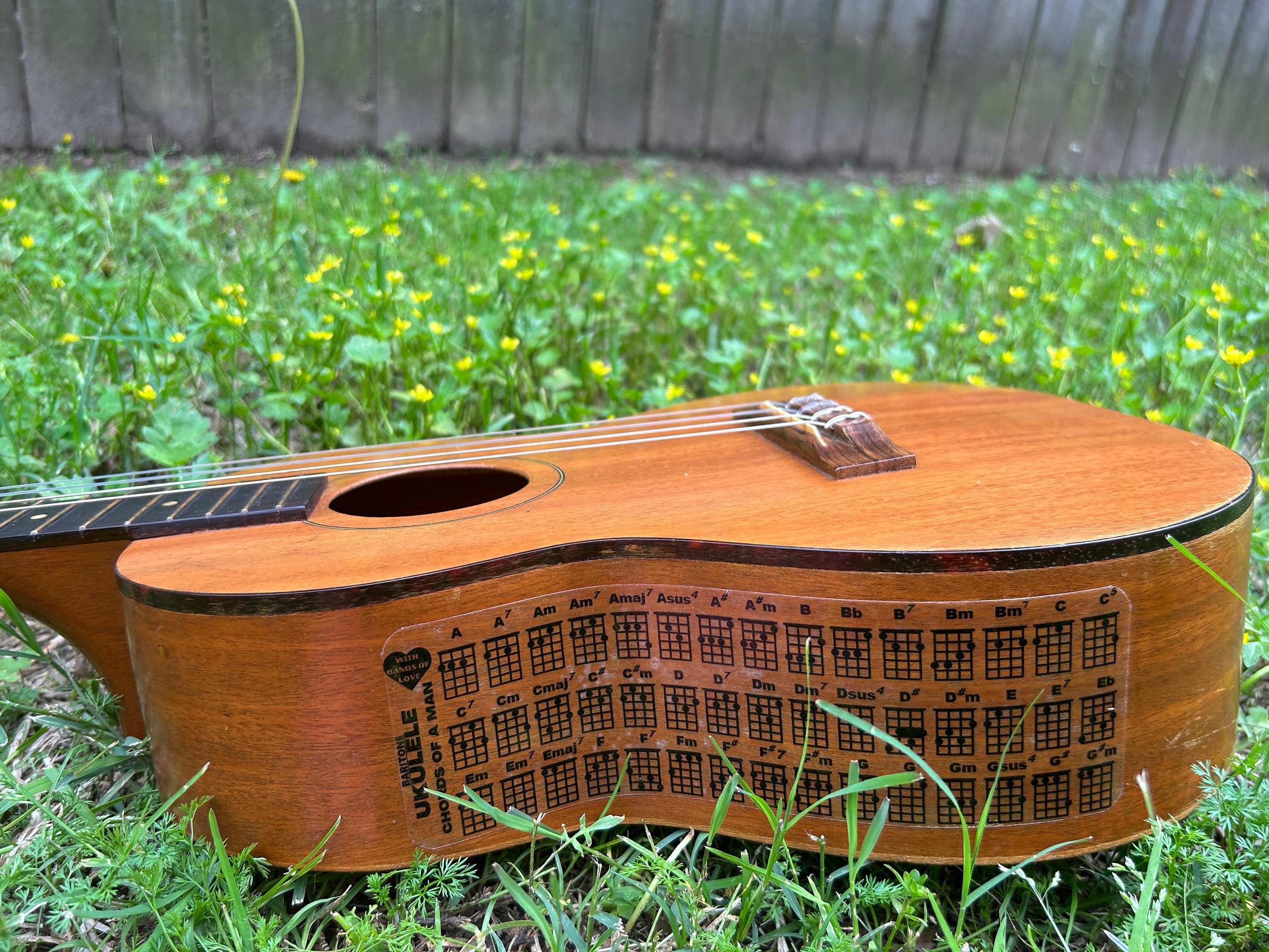 Baritone Ukulele Chord Chart Sticker (clear) - Etsy