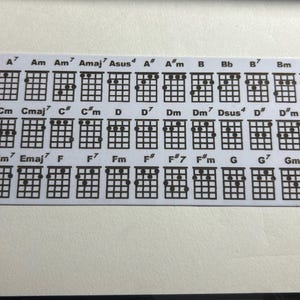 Ukulele Chord Chart Sticker Tool (white) - Etsy