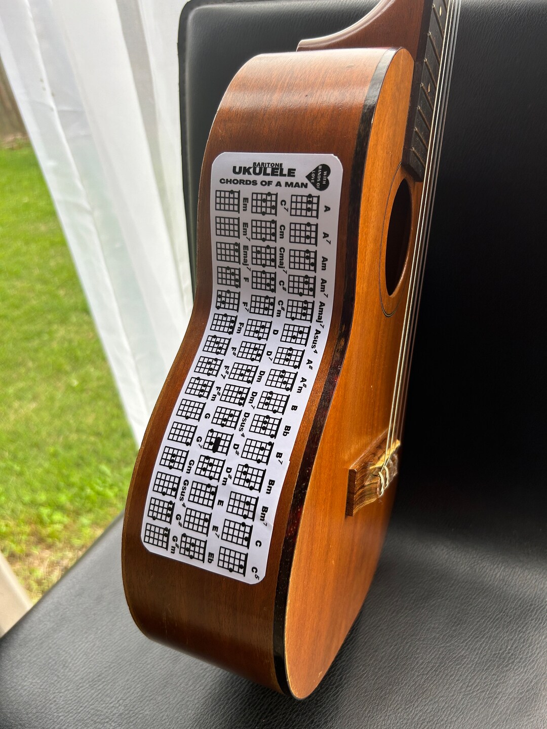 Baritone Ukulele Chords of a Man Sticker white - Etsy