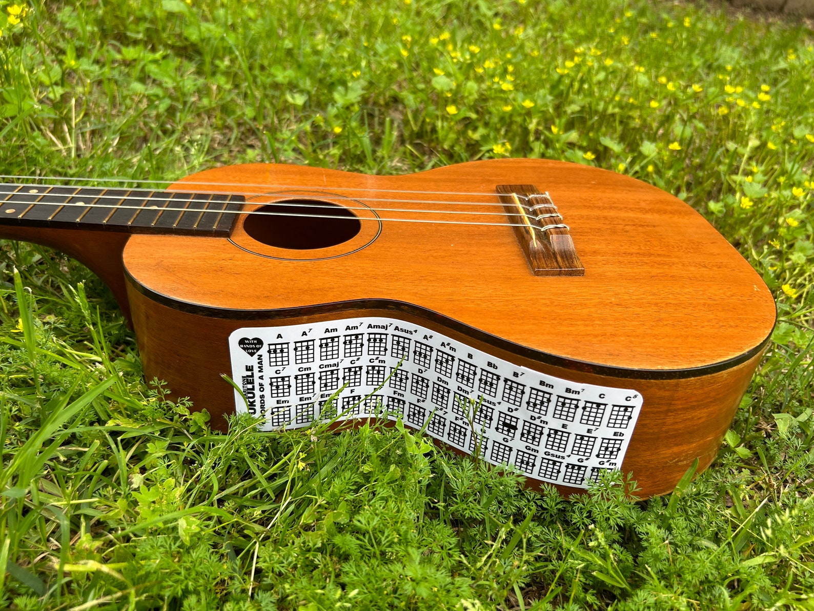Baritone Ukulele Chord Chart Sticker (white) - Etsy