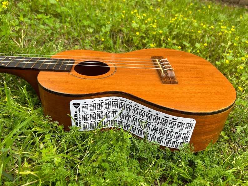 Baritone Ukulele Chord Chart Sticker (white) - Etsy