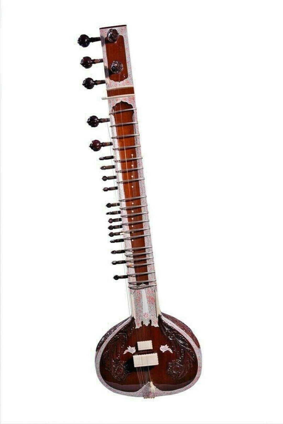 Hand Made Kamdar Sitar 7 Main Strings and 13 Sympathetic Strings, Good ...