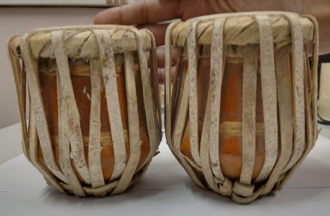 Small Pair of Tabla Thin the Great Indian Musical Intrument Play Good ...