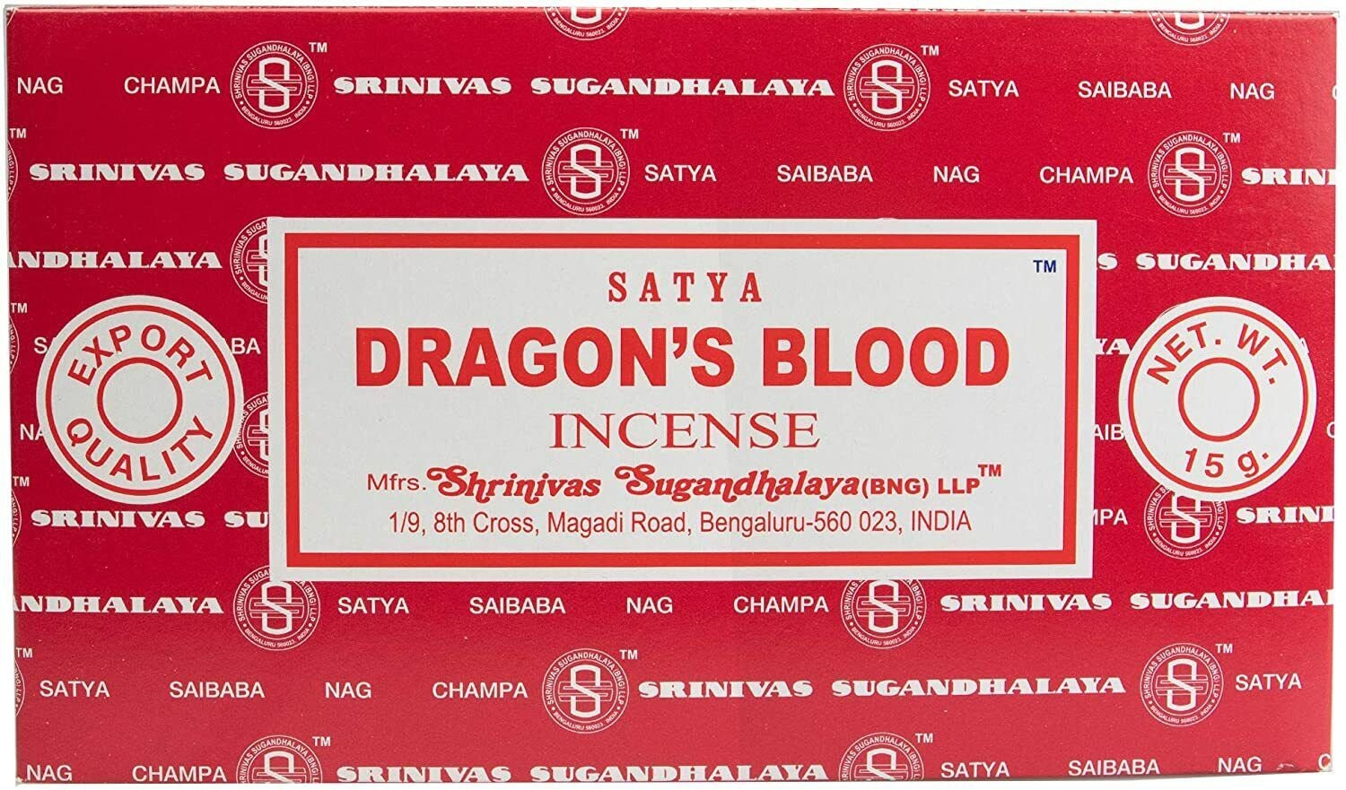 Satya Dragon's Blood Incense Sticks Agarbatti 180 Grams Box 12 Packs of ...