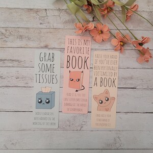 Cute Funny Bookmarks Double Sided Pastel Colors Emotional Damage Reader ...