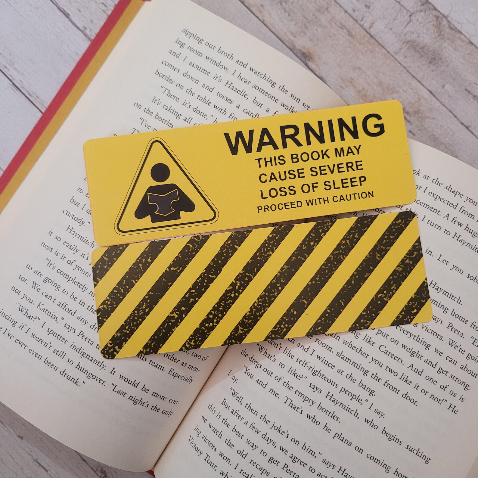 Funny Warning Label Bookmarks - Double Sided Caution Tape Red Yellow ...