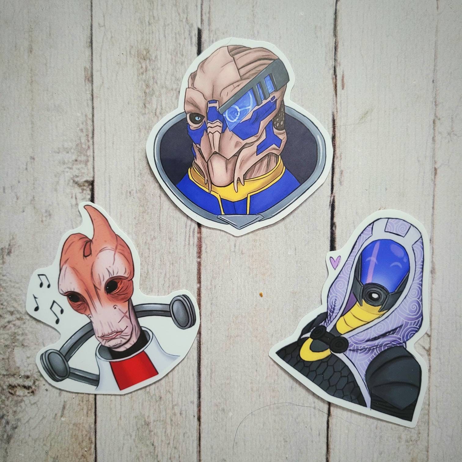 Mass Effect Character Art Die Cut Vinyl Stickers Garrus - Etsy