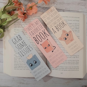 Cute Funny Bookmarks Double Sided Pastel Colors Emotional Damage Reader ...