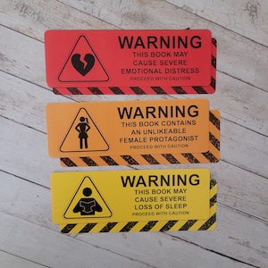 Funny Warning Label Bookmarks - Double Sided Caution Tape Red Yellow ...