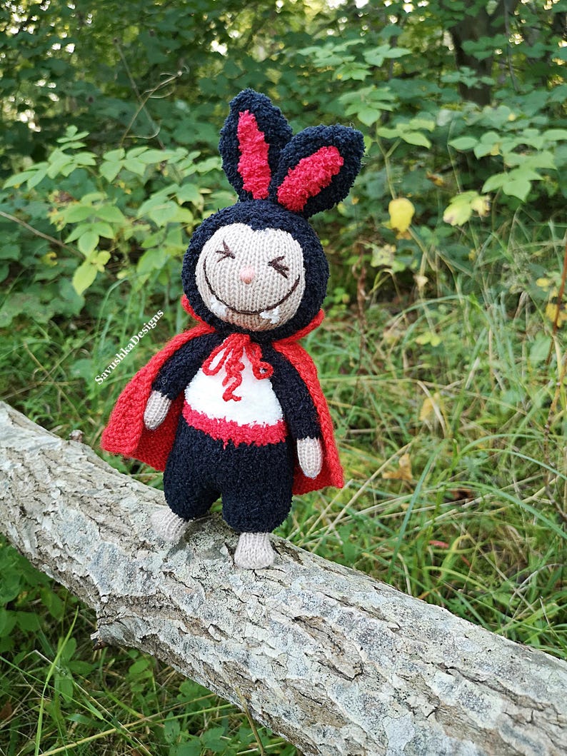 Dracula Vampire Bunny Knitting Pattern, Halloween Amigurumi Spooky ...