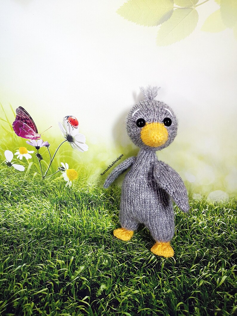 Goose Knitting Pattern PDF in English, Knitted Gosling Keychain Toy ...