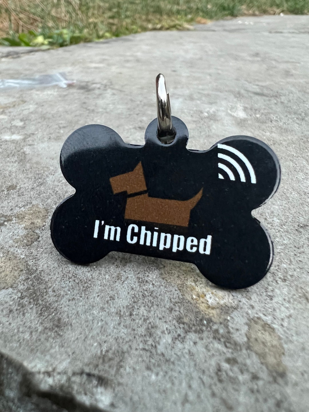 I'm Chipped Bone Pet ID Tag - Etsy