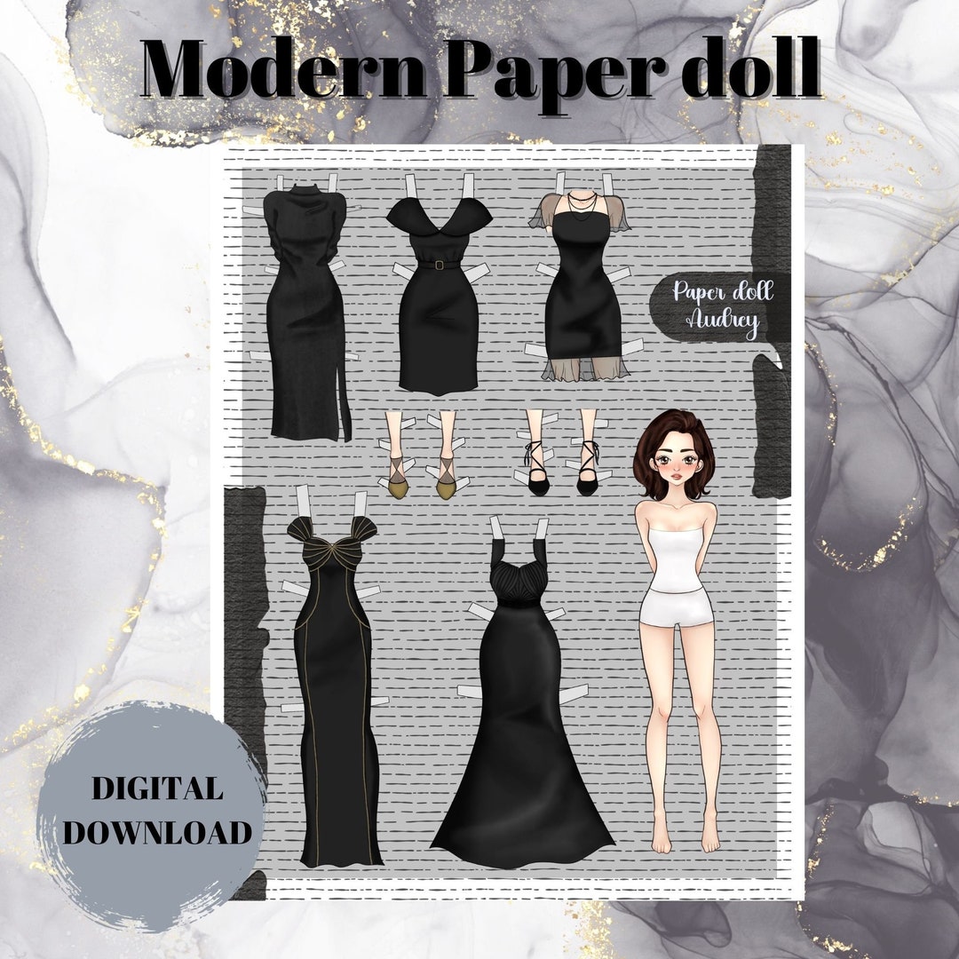 Modern Paper Doll Printable Paper Dollinstant Download - Etsy