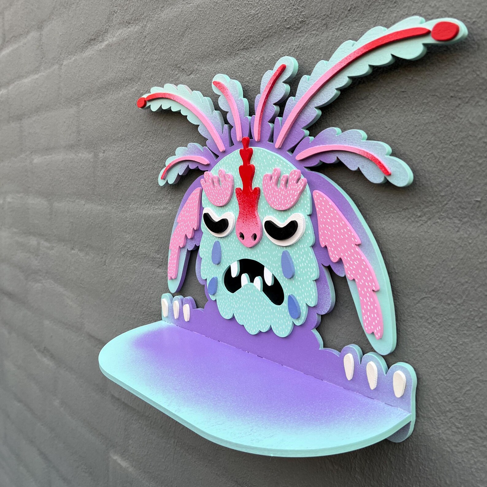 Sad Fairy Monster Shelf - Unique Trinket Shelf, Dopamine Decor, Cute ...