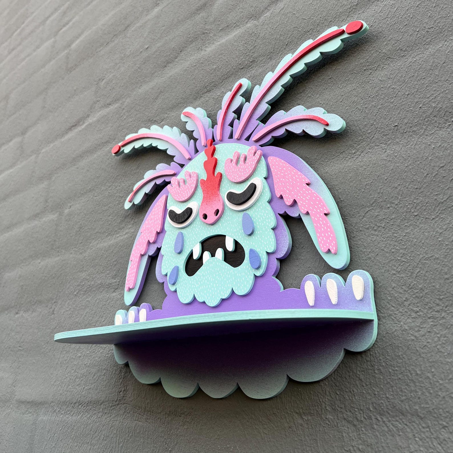 Sad Fairy Monster Shelf - Unique Trinket Shelf, Dopamine Decor, Cute ...