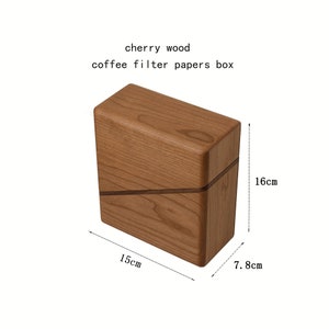 Solid Coffee Filter Paper Storage Container,walnut Wooden Coffee Filter ...