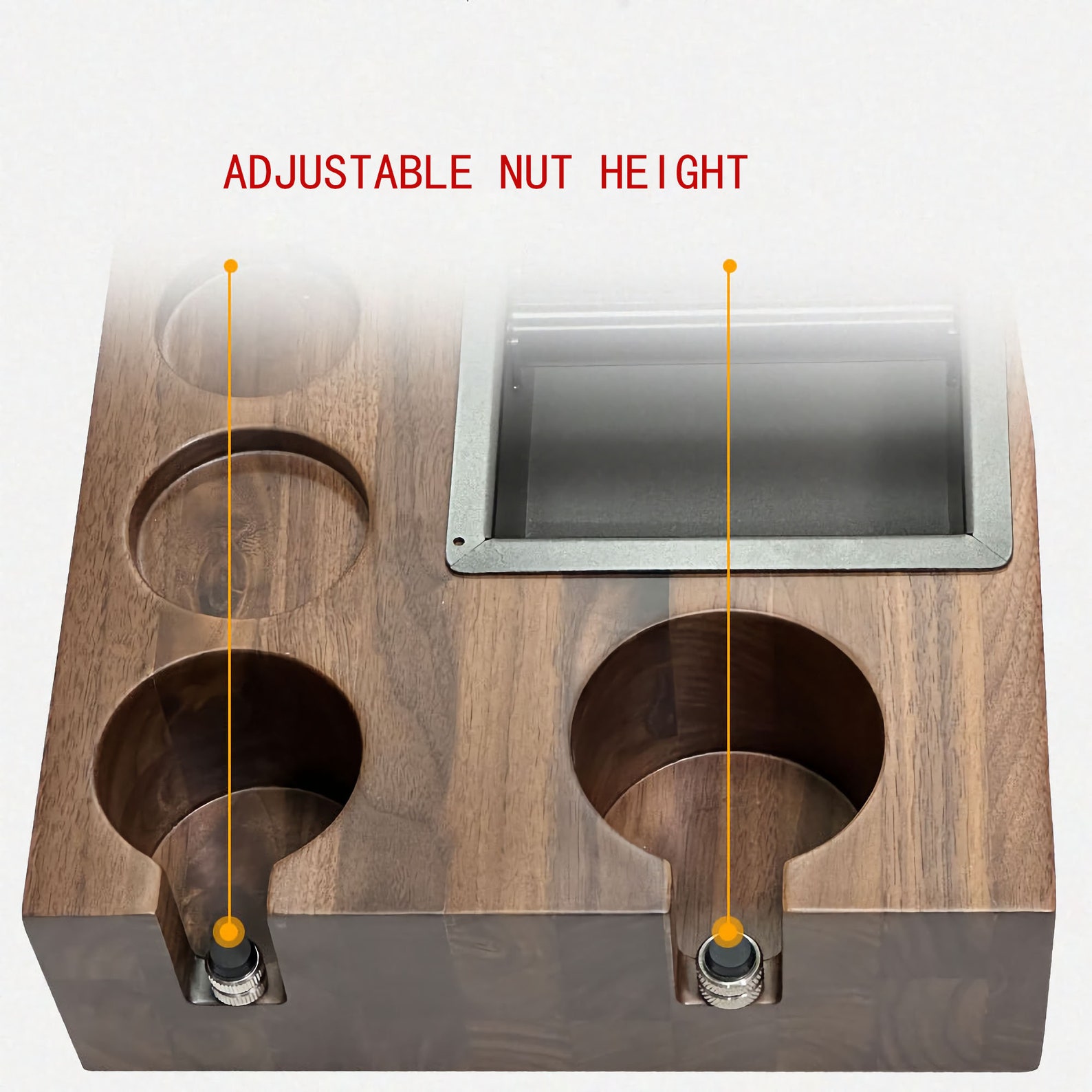 Wooden Espresso Tamp Station Knock Box With Removable Metal Basket for ...