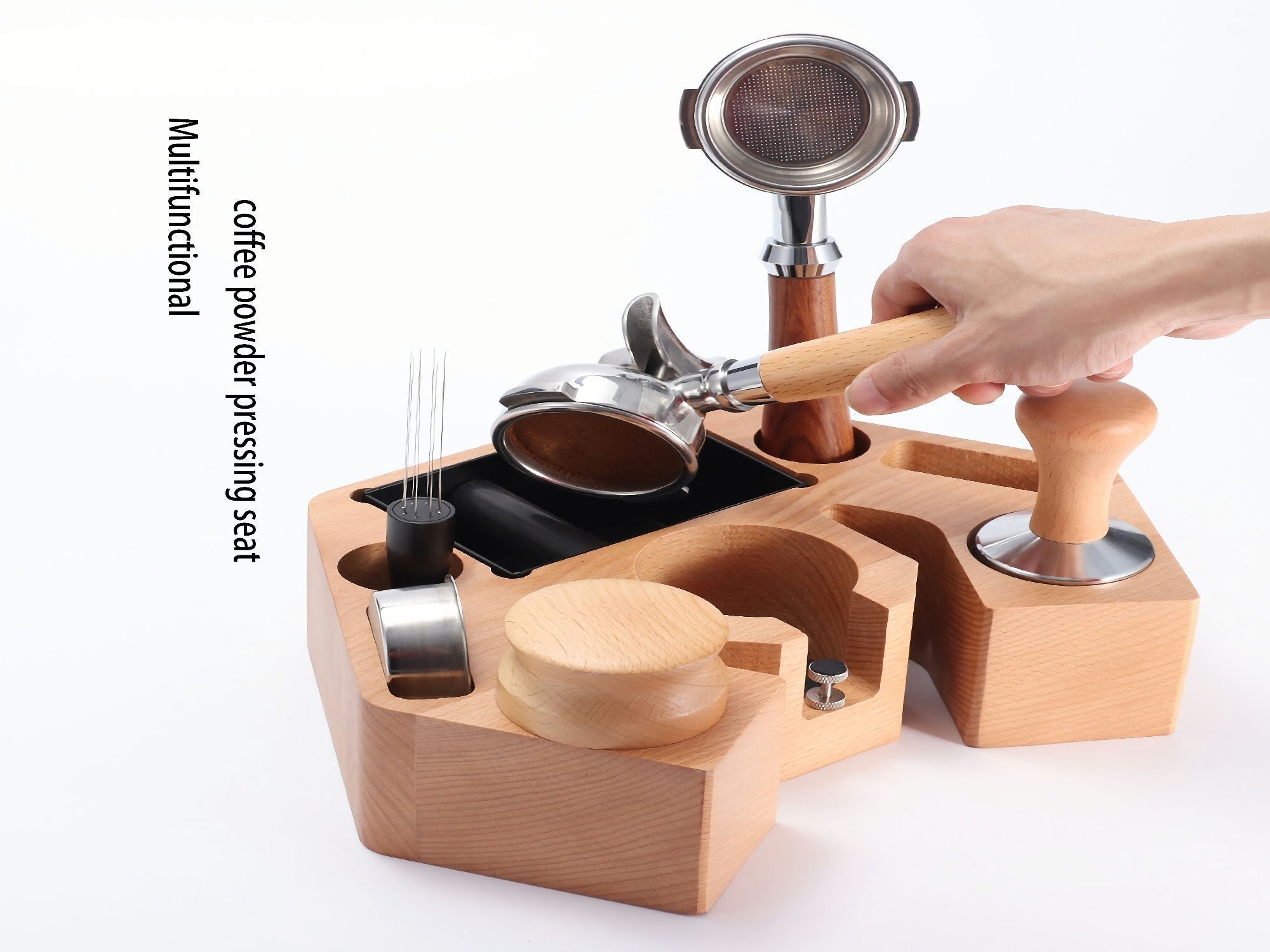 Wooden Espresso Tamp Station Knock Box With Removable Metal - Etsy