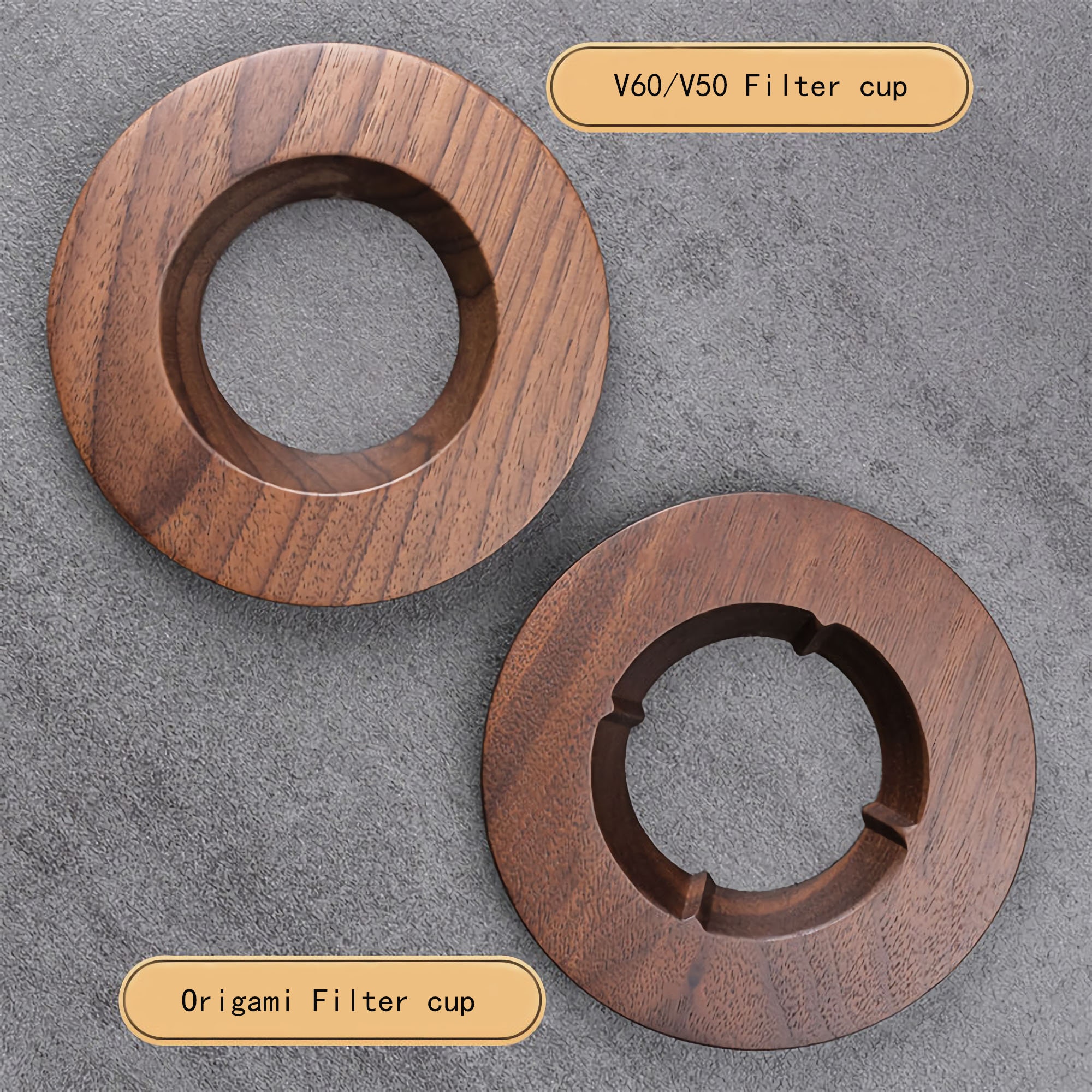 Coffee Filter Cup Holder Made of Walnut Wood and Bamboo is Suitable for ...