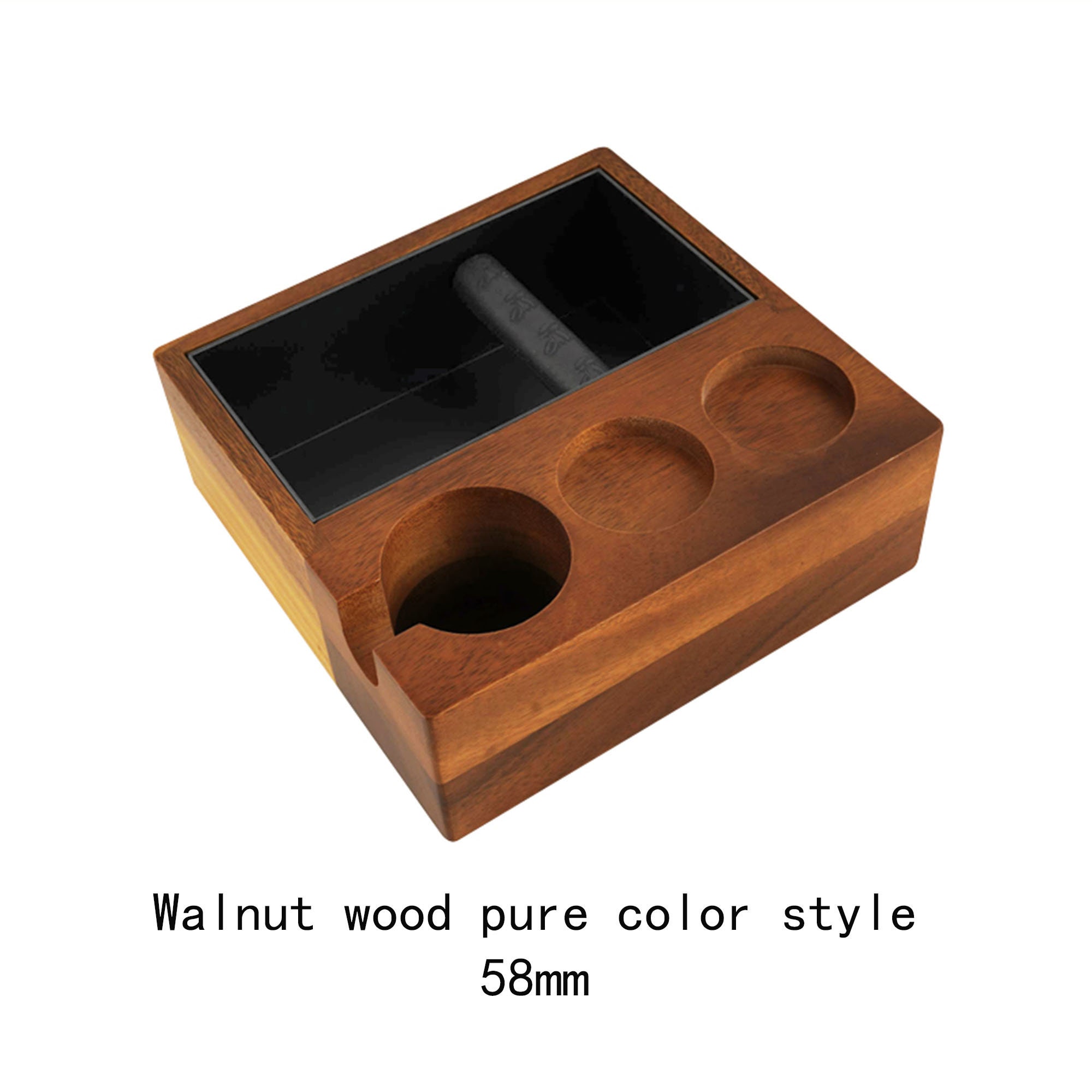 Wooden Espresso Tamp Station Knock Box With Removable Metal Basket for ...