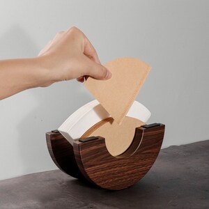 Solid Coffee Filter Paper Storage Container,walnut Wooden Coffee Filter ...
