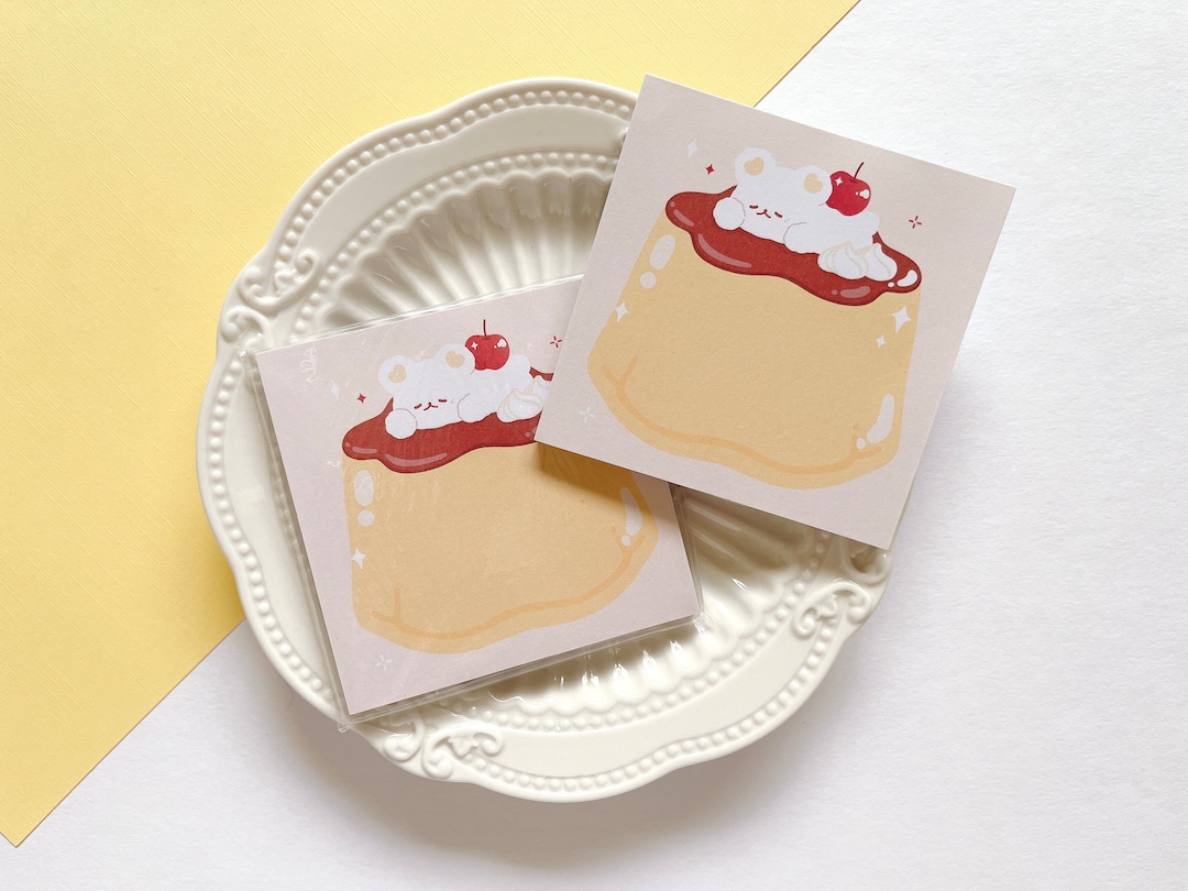 Pudding Flan Bear Note Pad Kawaii Memo Pad Cute Journal - Etsy