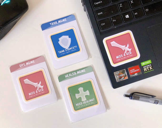 Role Meme Laptop Stickers FFXIV Raid Meme Decorative Sticker Tank Meme ...