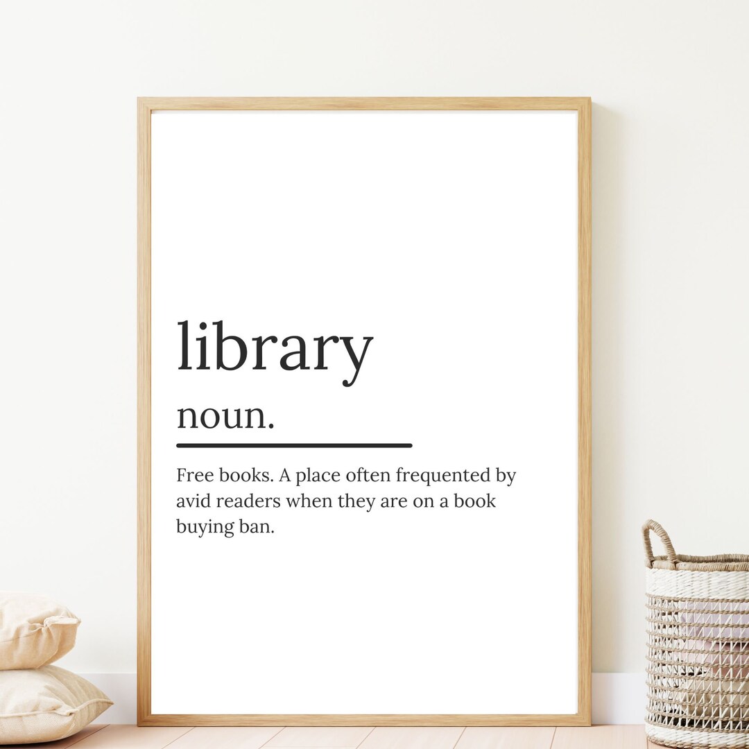 Library Definition Print Digital Download - Etsy
