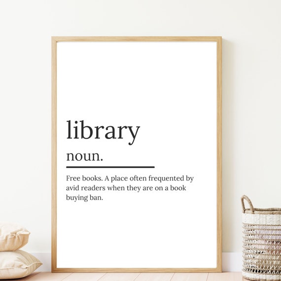 Library Definition Print Digital Download - Etsy