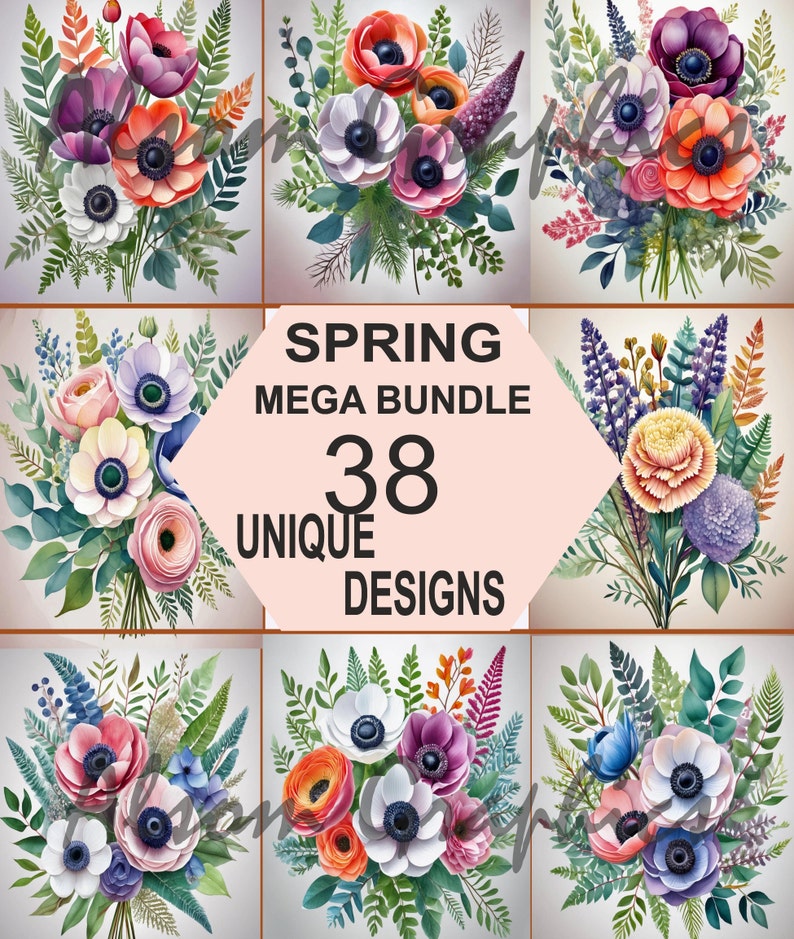 Flower Clipart Watercolor Flower PNG Spring Flower Clipart Spring PNG ...