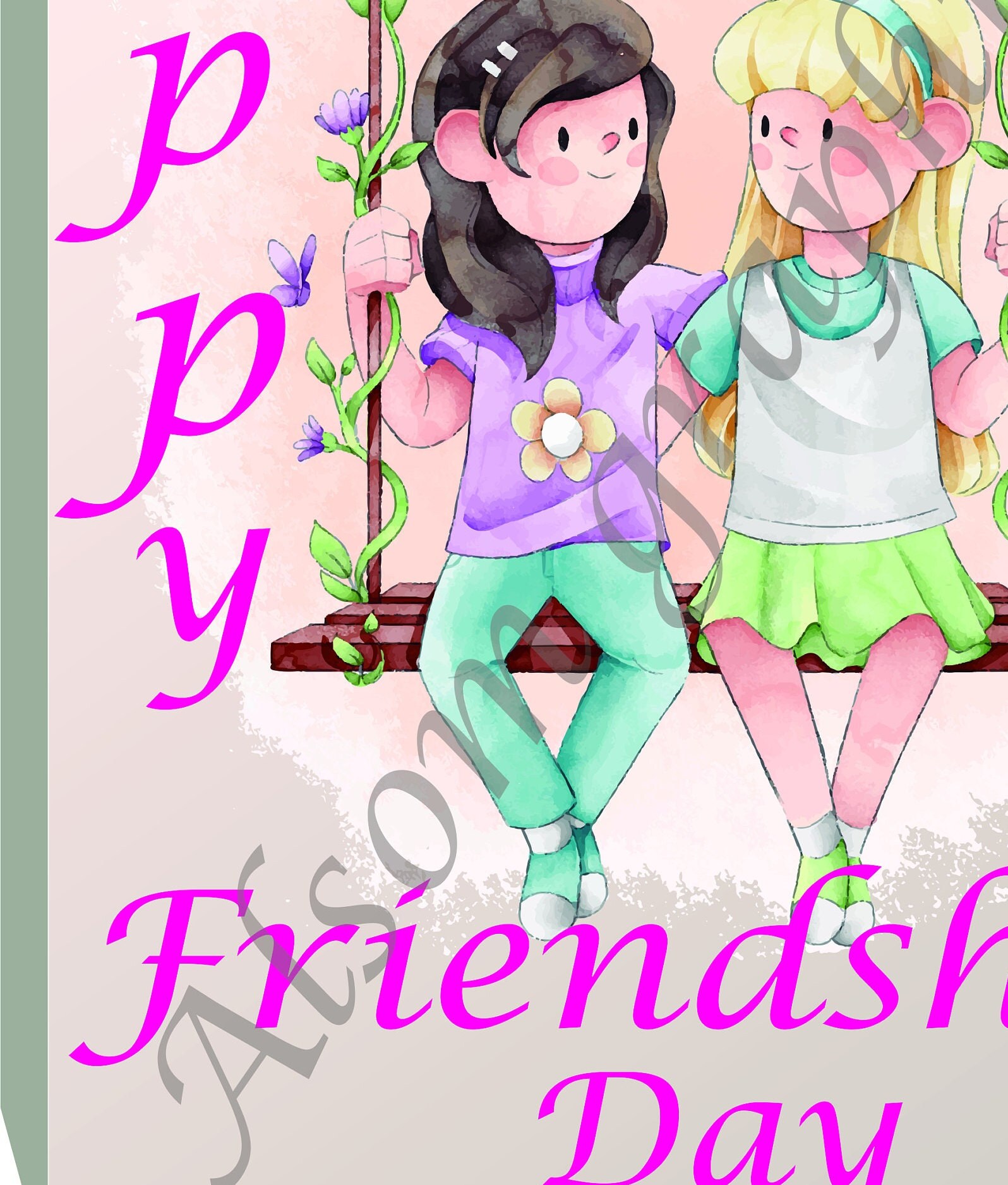 Trendy Printable Friendship Day Card - Etsy
