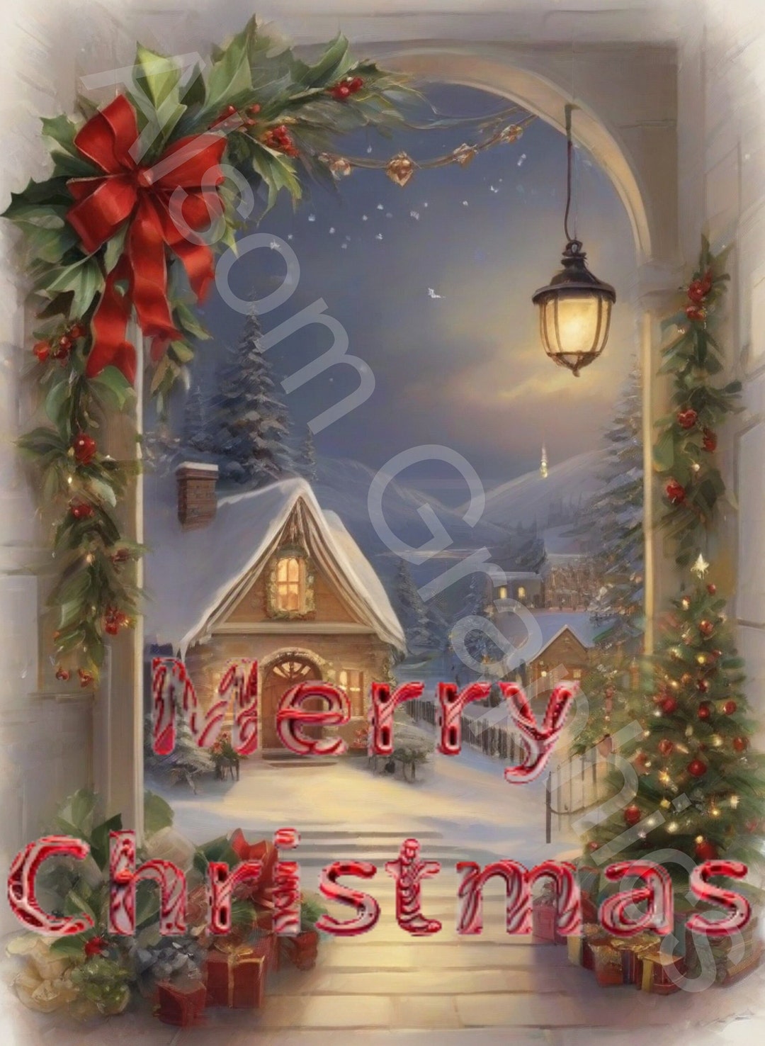 Merry Christmas Digital Christmas Card, Printable Christmas Cards ...