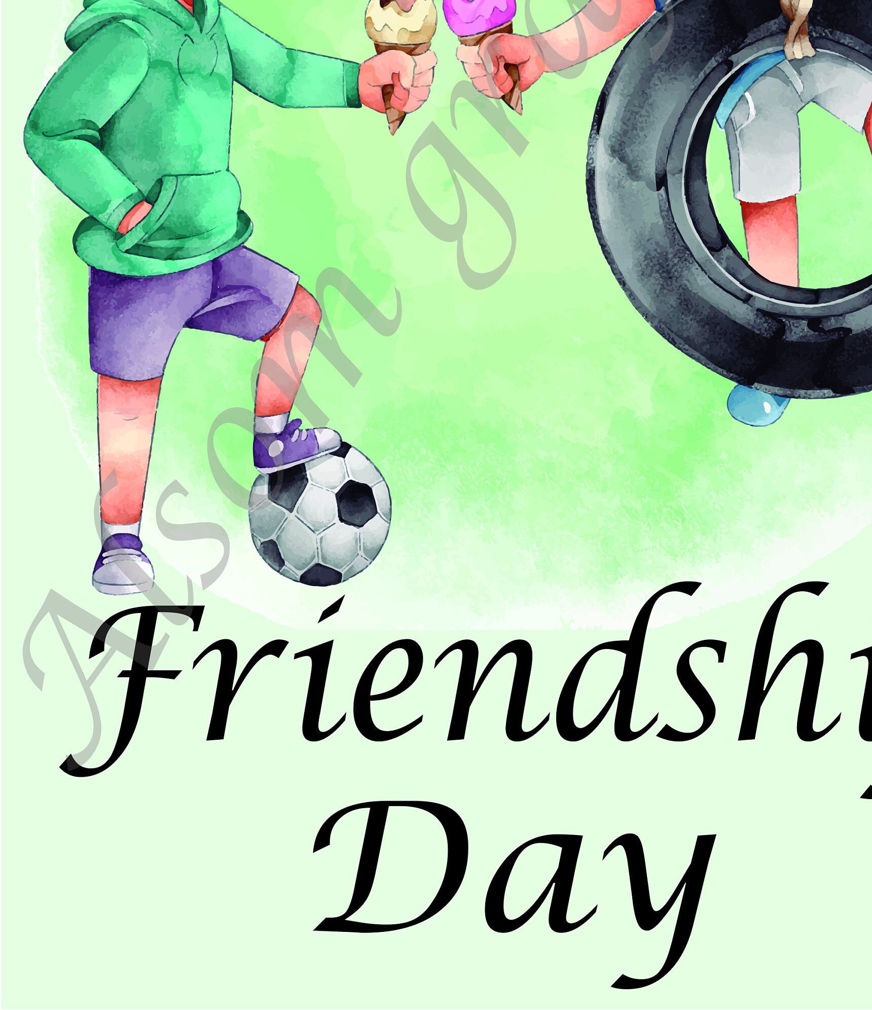 Trendy Printable Friendship Day Card - Etsy