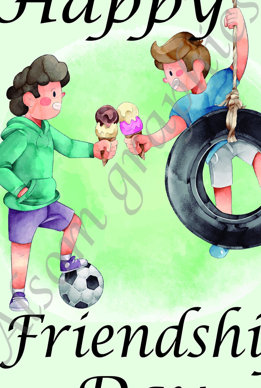 Trendy Printable Friendship Day Card - Etsy