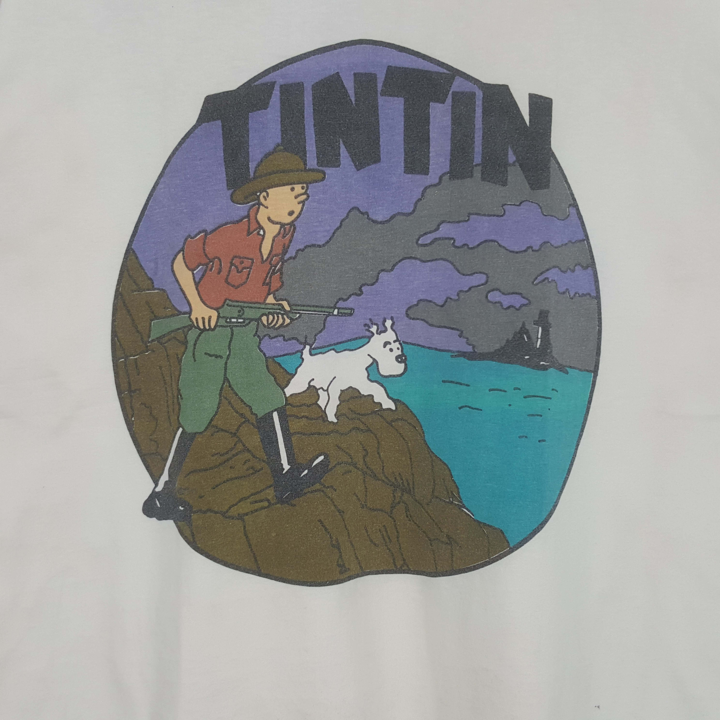 Vintage the Adventures Tintin American Cartoon Art Tshirt - Etsy
