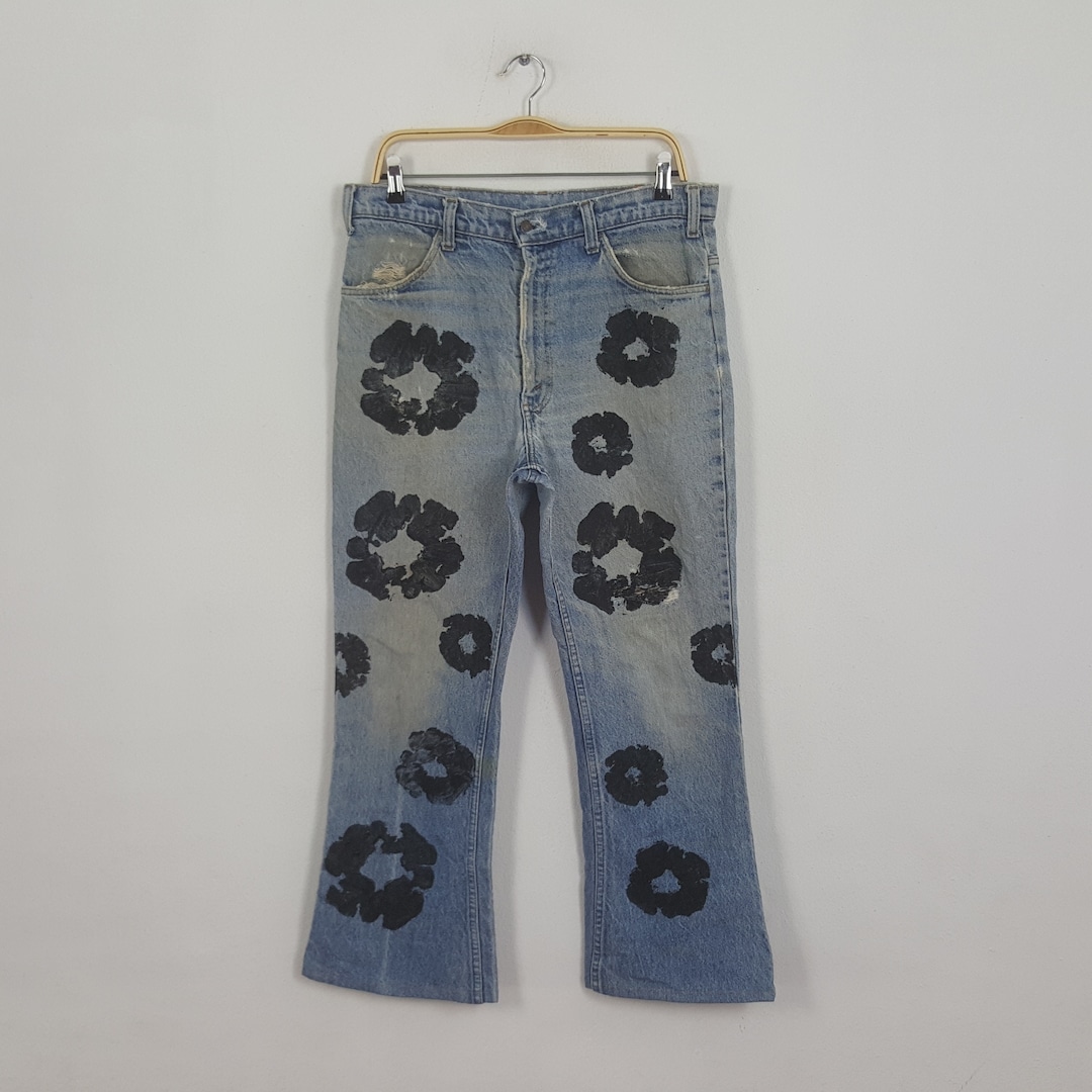 Vintage Levi's American Style Flower Design Custom Art Denim Jeans - Etsy