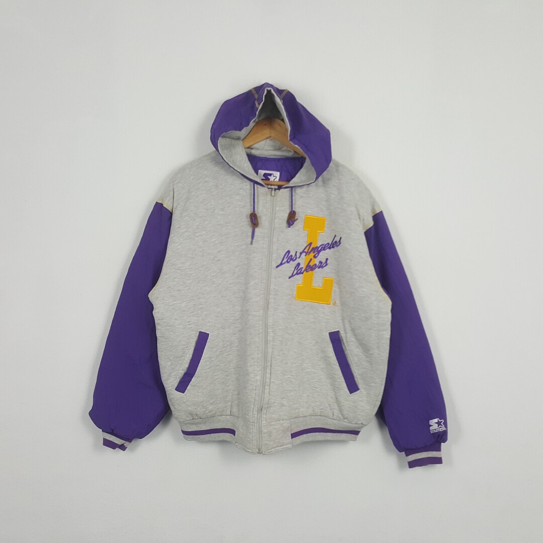 Vintage Los Angelas LAKERS NBA Reversible Hoodiea Jacket - Etsy